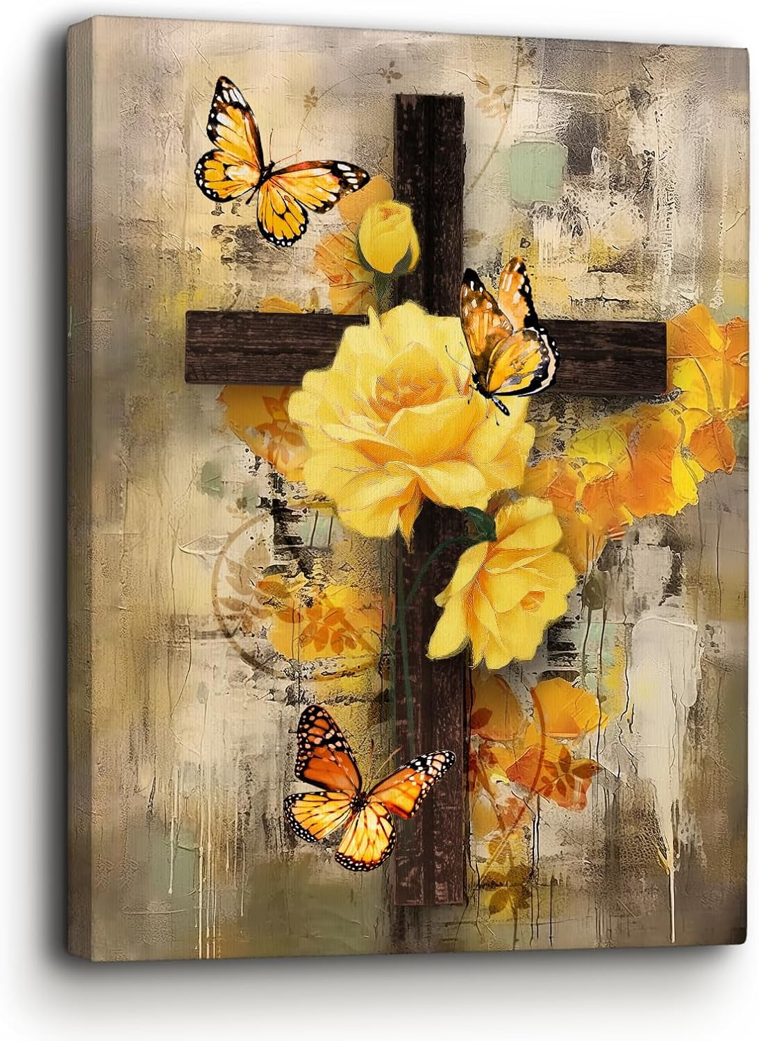 AVOI Scripture Wall Art Christian Religious Decor Canvas Prints Yellow ...