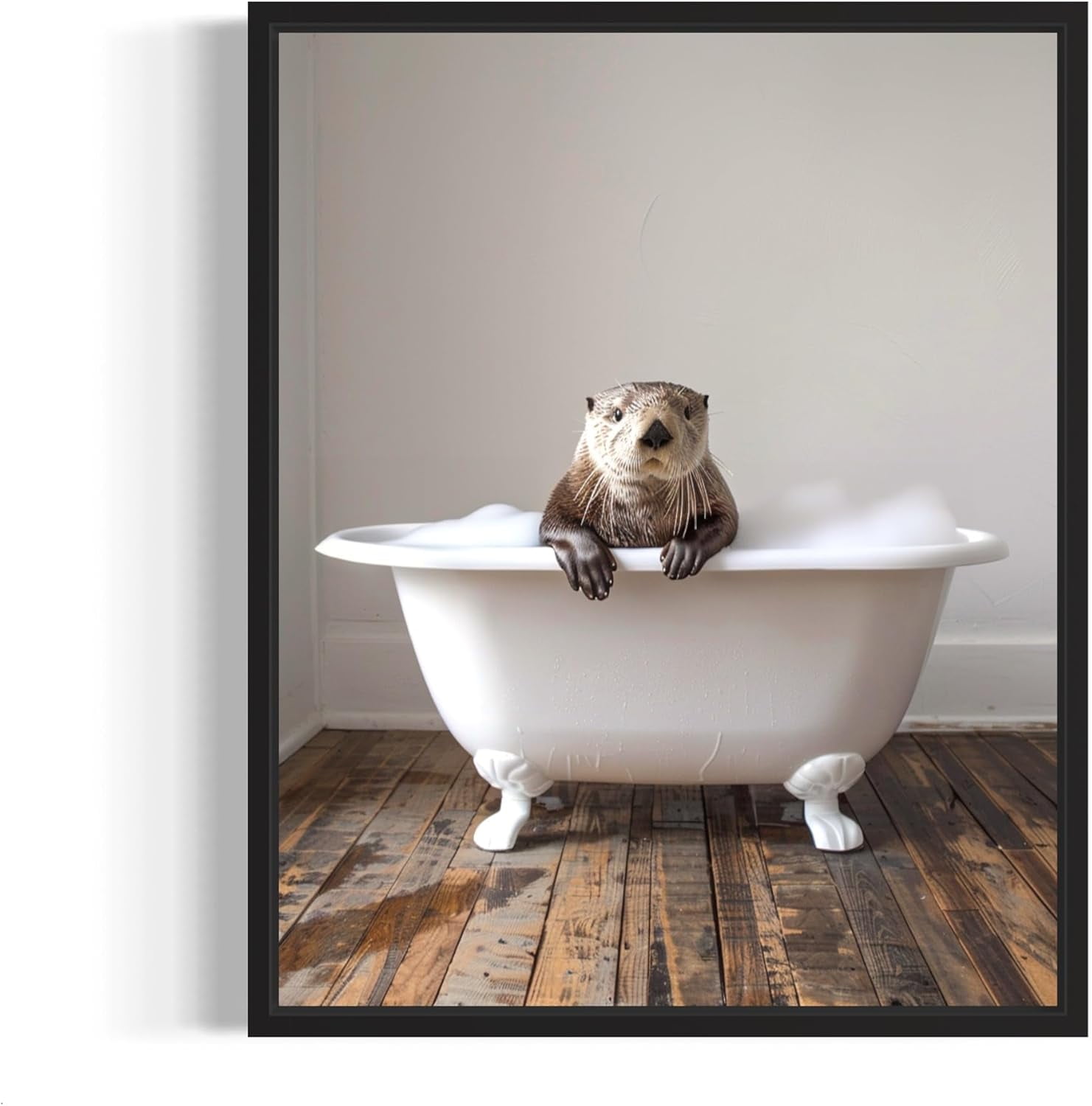 AVOI Sea Otter in Bathtub Poster Art Print, Cute Animal Bath Time Photo ...