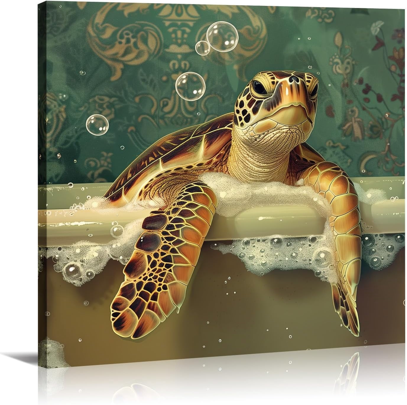 AVOI Sea Turtle Bathroom Wall Decor Sea Creature Canvas Art Funny ...
