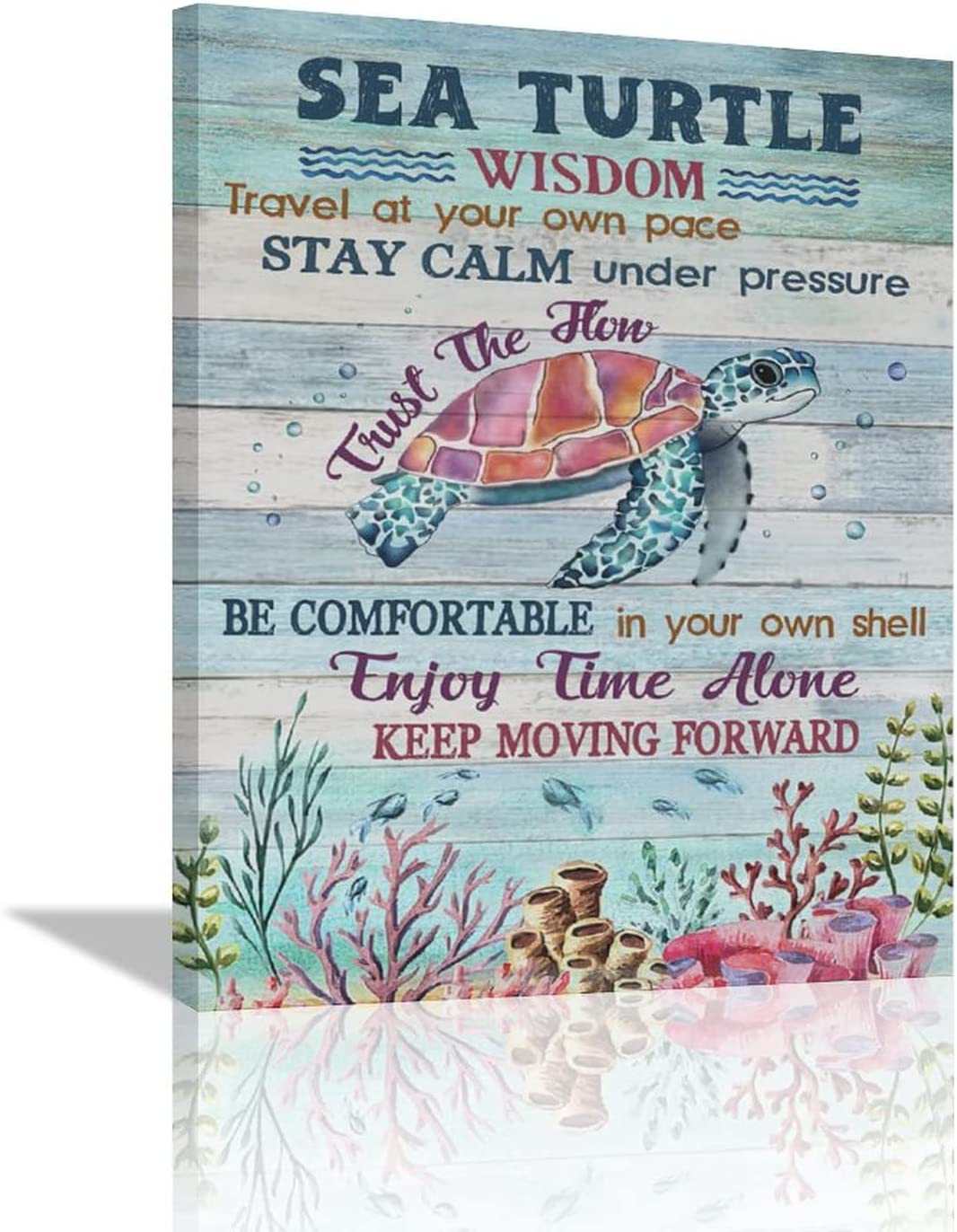 AVOI Sea Turtle Wisdom Wall Art Sea Turtle Pictures Wall Decor Life ...