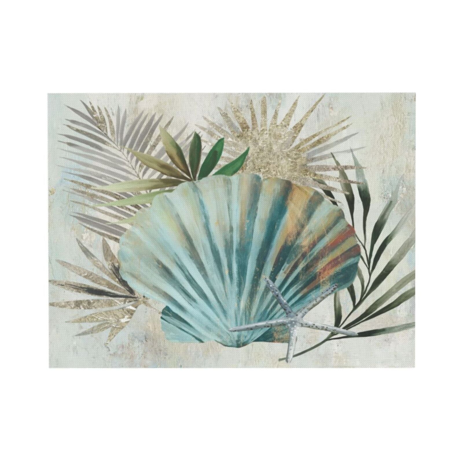 AEFER Seashell Bathroom Decor Coastal Wall Art Turquoise Shell with ...