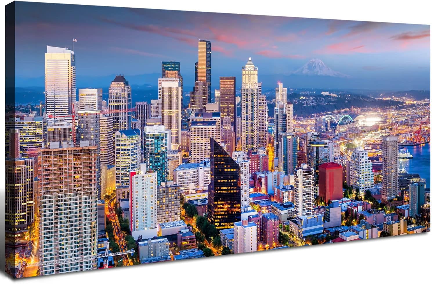 ASPORIC Wild Animals Canvas Wolf Wall Art Snow Night Moon Wolf Starry ...