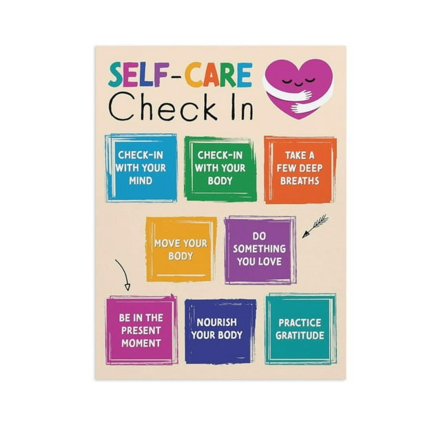 AVOI Self Care Check In Poster — Inspirational & Positive Posters for ...