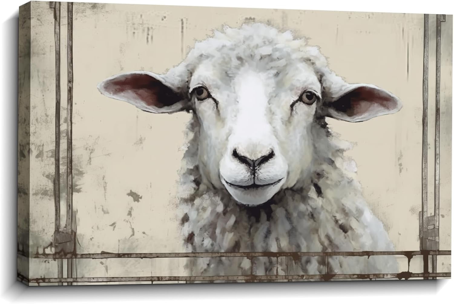 AVOI Sheep Canvas Wall Art Rustic Farmhouse Decor Lamb Pictures Print Farm Animal Poster ...