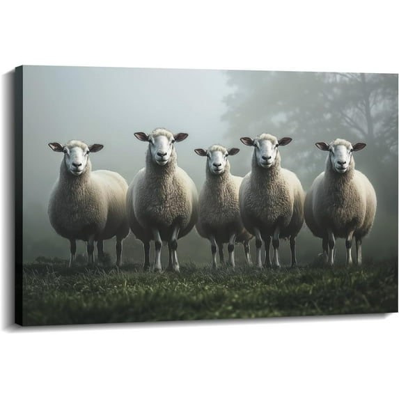 AVOI Sheeps Canvas Art Lamb Wall Decor Rustic Farmhouse Animal Picture ...