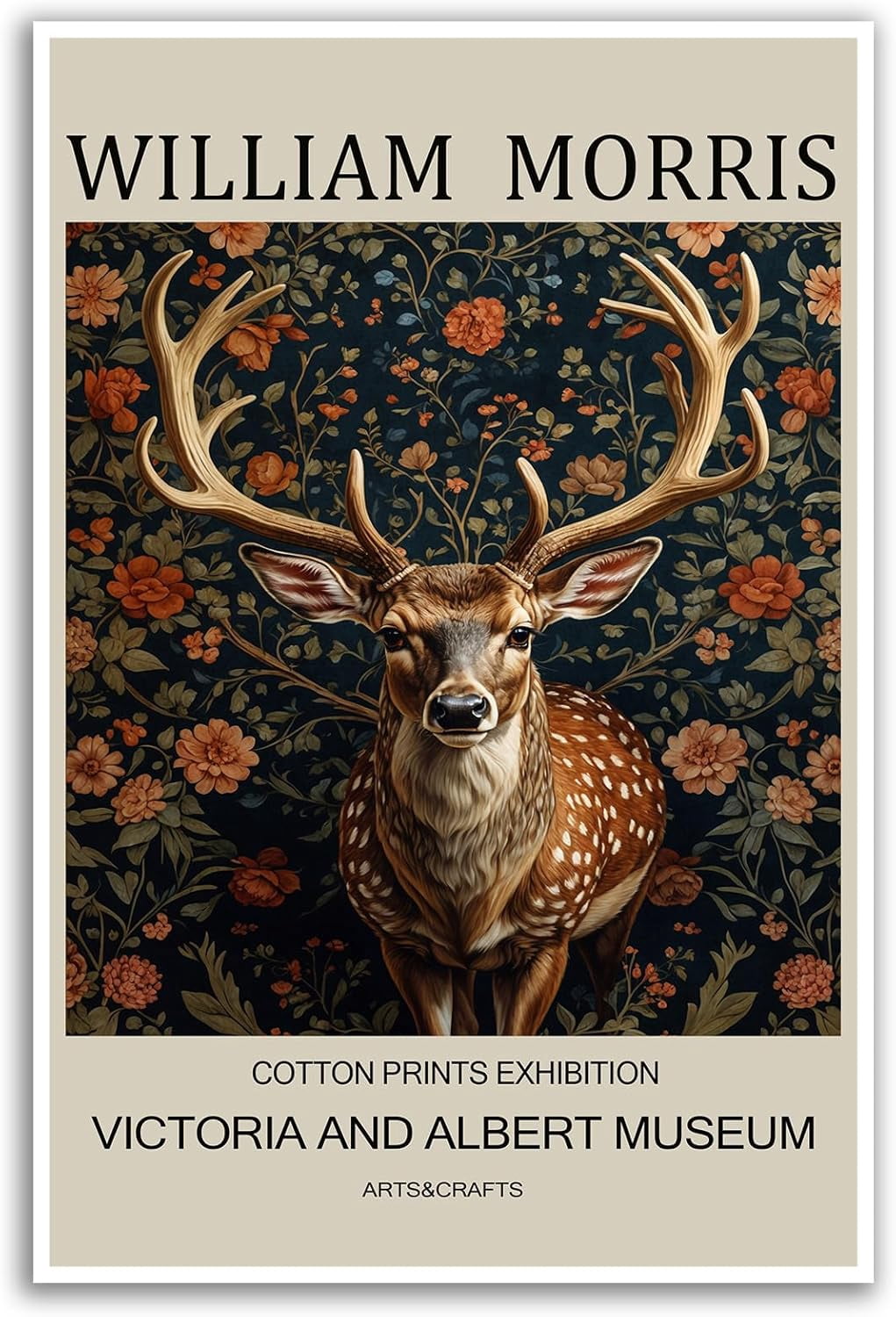 AVOI Sika deer canvas wall art prints William Morris decorative wall ...