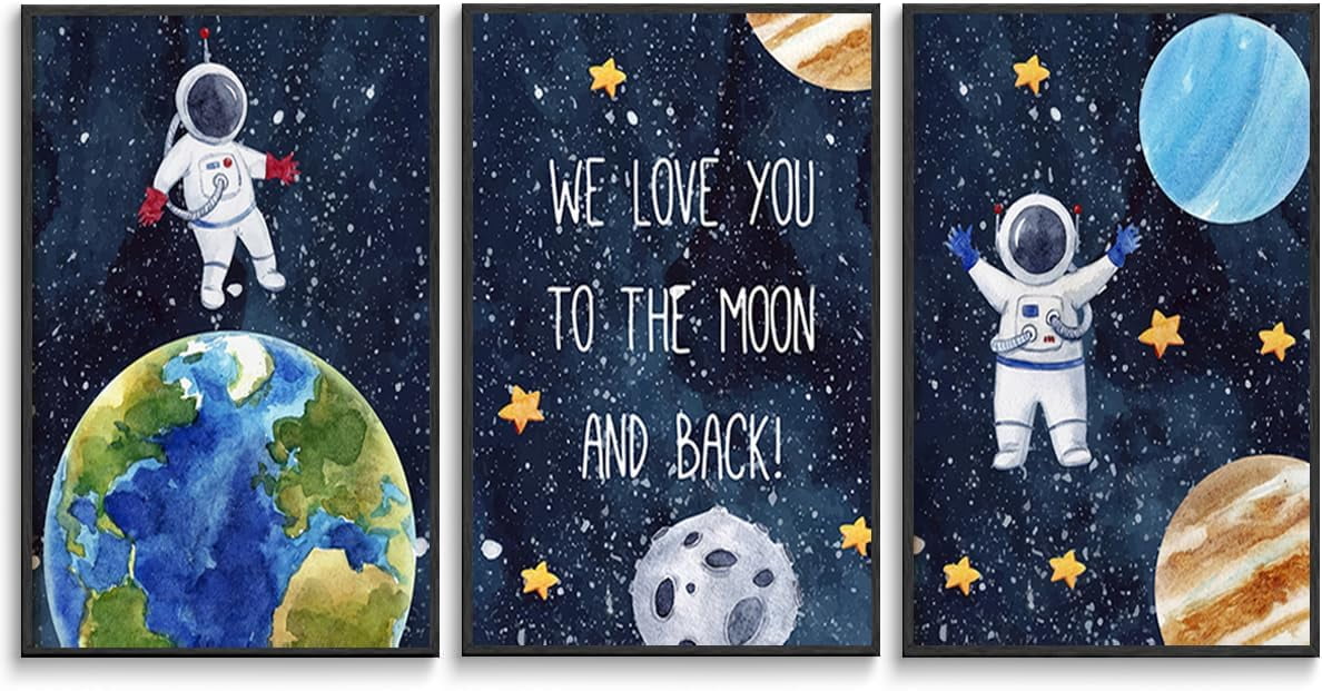 AVOI Space Astronaut Canvas wall art Cool Galaxy Planet Poster Picture ...
