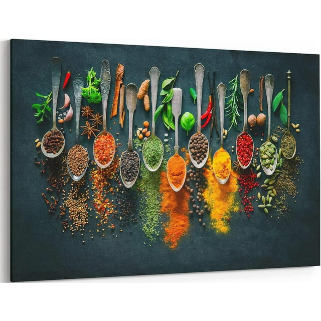 AVOI Spices Wall Decor Colorful Kitchen Canvas Wall Art Poster Prints ...