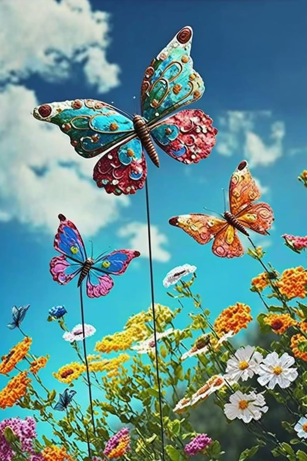 AVOI Spring Butterfly Wall Art Canvas Paintings-Retro Oil Painting ...