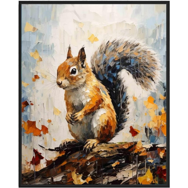 AVOI Squirrel Art Print, Animal Painting Wall Art Abstract Artwork, Colorful Wildlife Prints ...