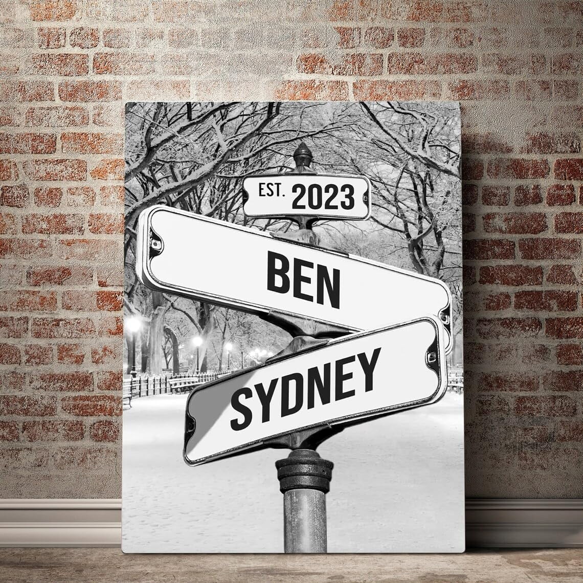 AVOI Street Sign With Last Names - Canvas Wall Art, Crossroads Sign ...