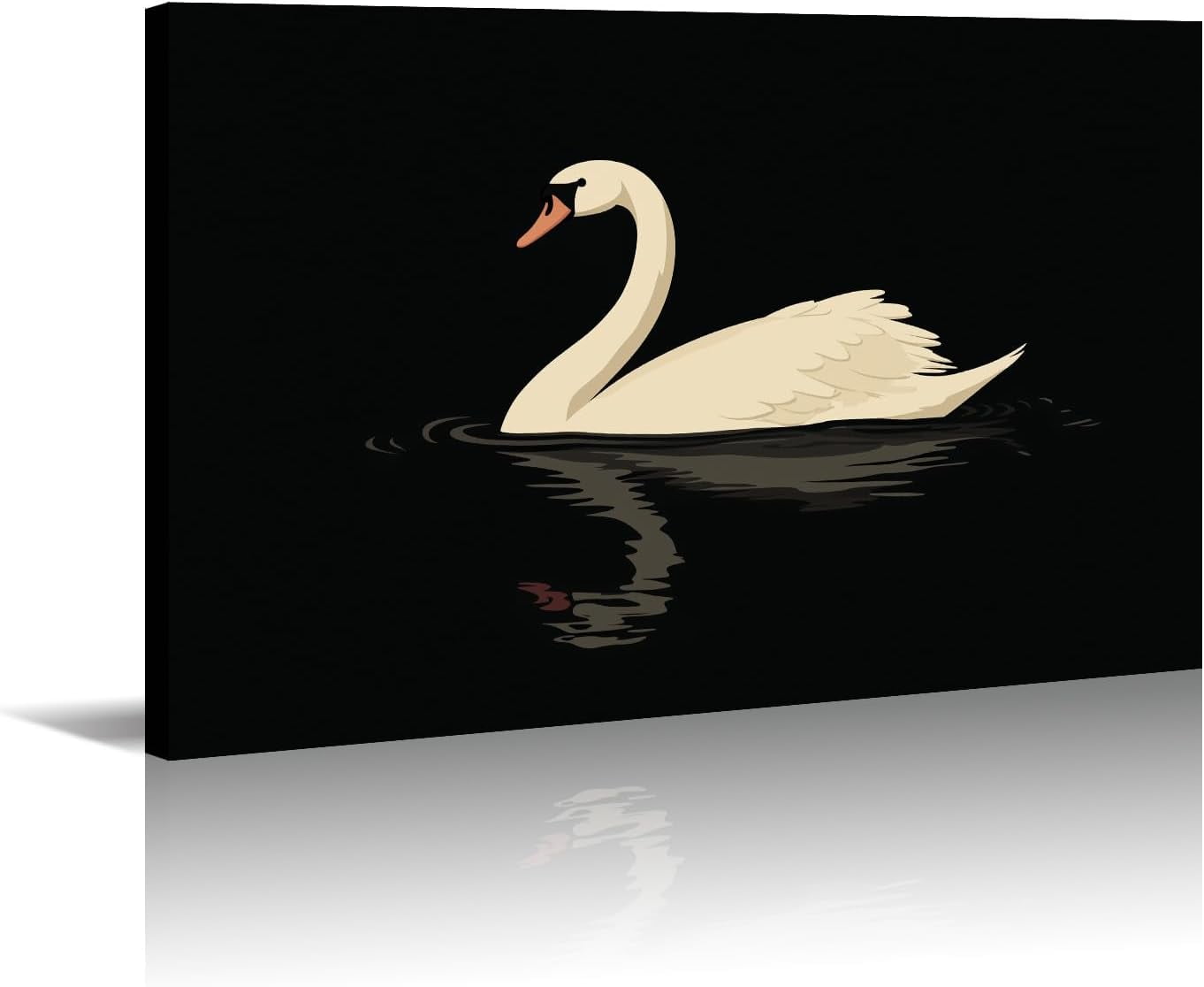 AVOI Swan Wall Art White Birds Canvas Prints Black Posters Swan ...
