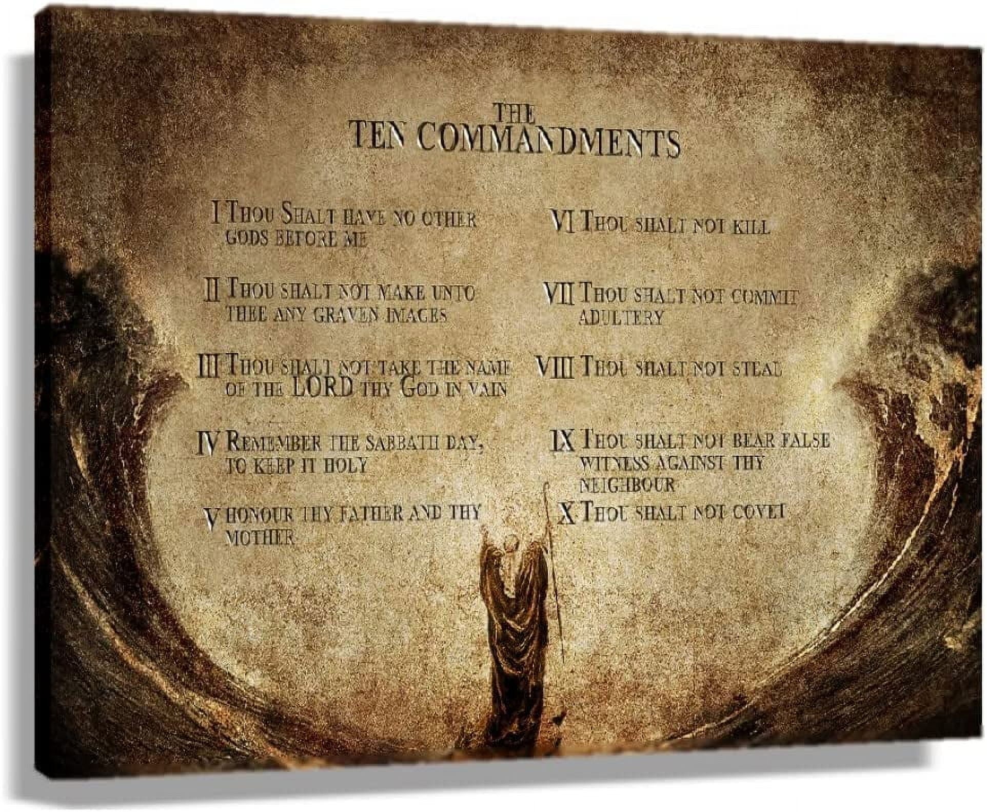 AVOI Ten Commandments Poster Scripture Wall Art Unframe Canvas Quotes ...