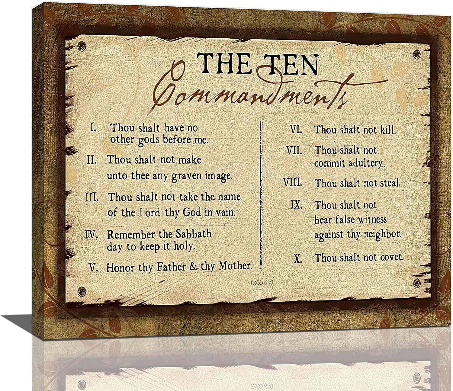 AVOI The Ten Commandments Wall Art Vintage 10 Commandments Pictures ...