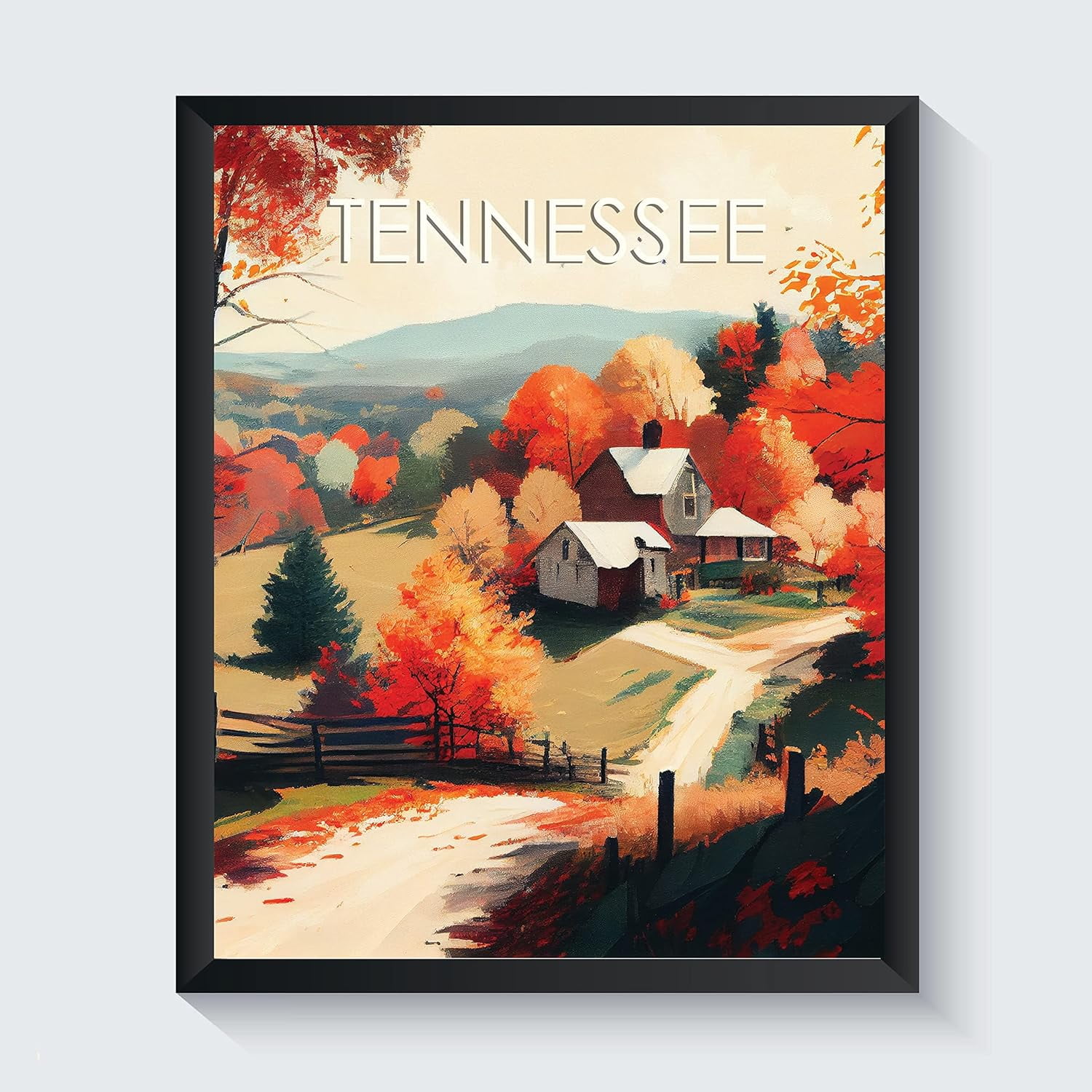 AVOI Tennessee Autumn Art Print, Tennessee Poster Wall art Decor ...