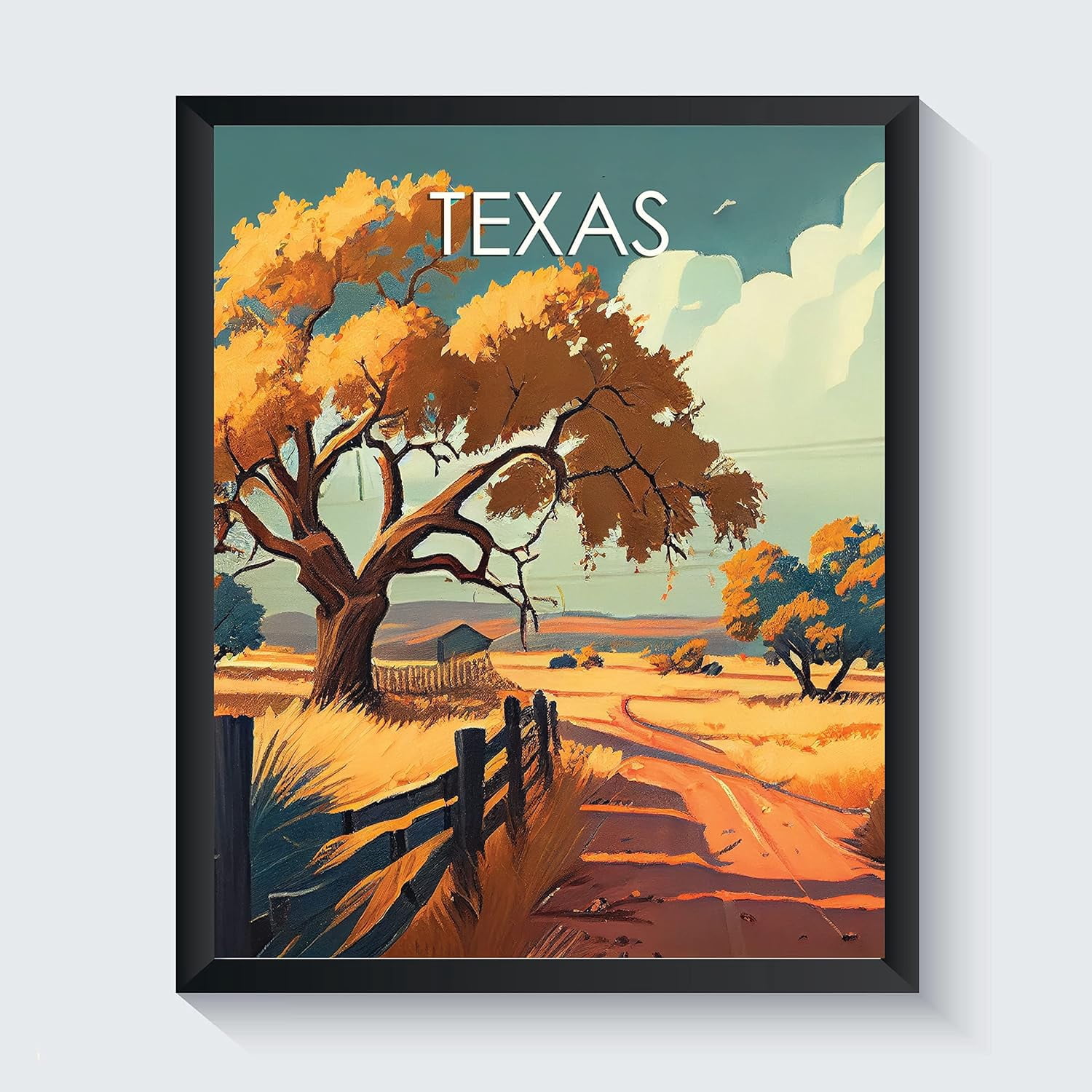 AVOI Texas Art Print, Texas Poster Wall art Decor, Texas State Map ...