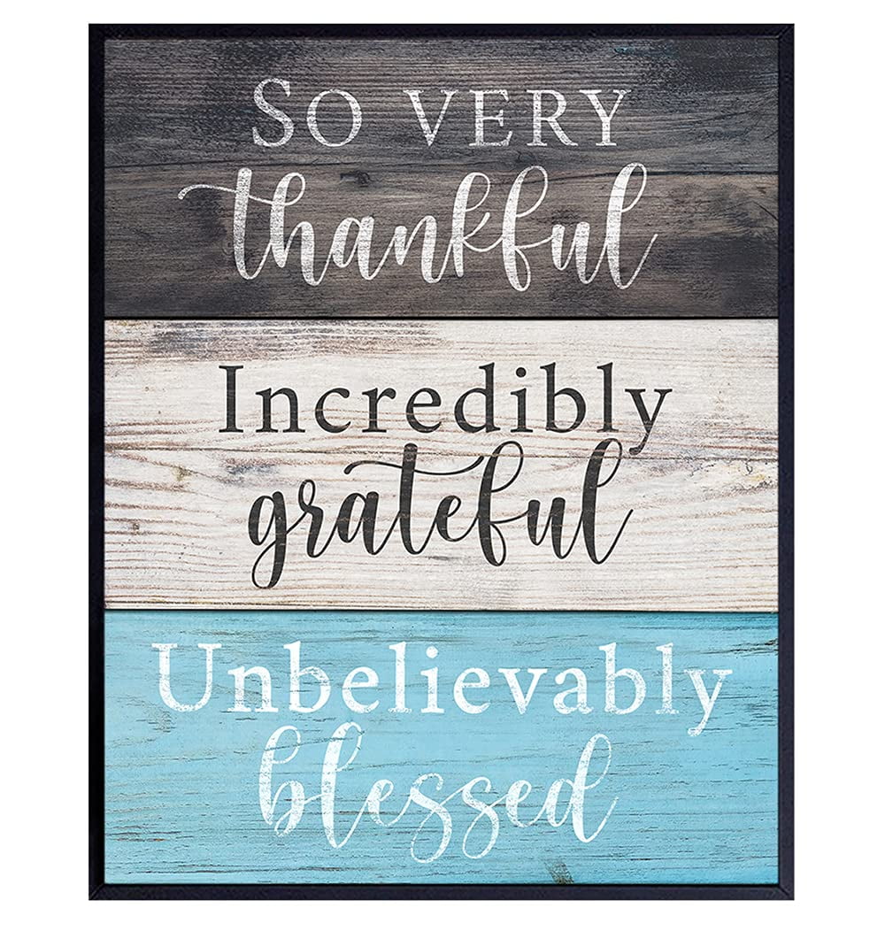 AVOI So Very Thankful Incredibly Grateful Unbelievably Blessed Wall Art ...