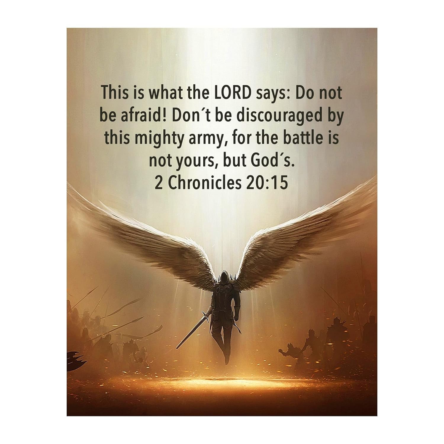 AVOI The Battle Is Not Yours - Warrior Christian Wall Art Print, Angel ...