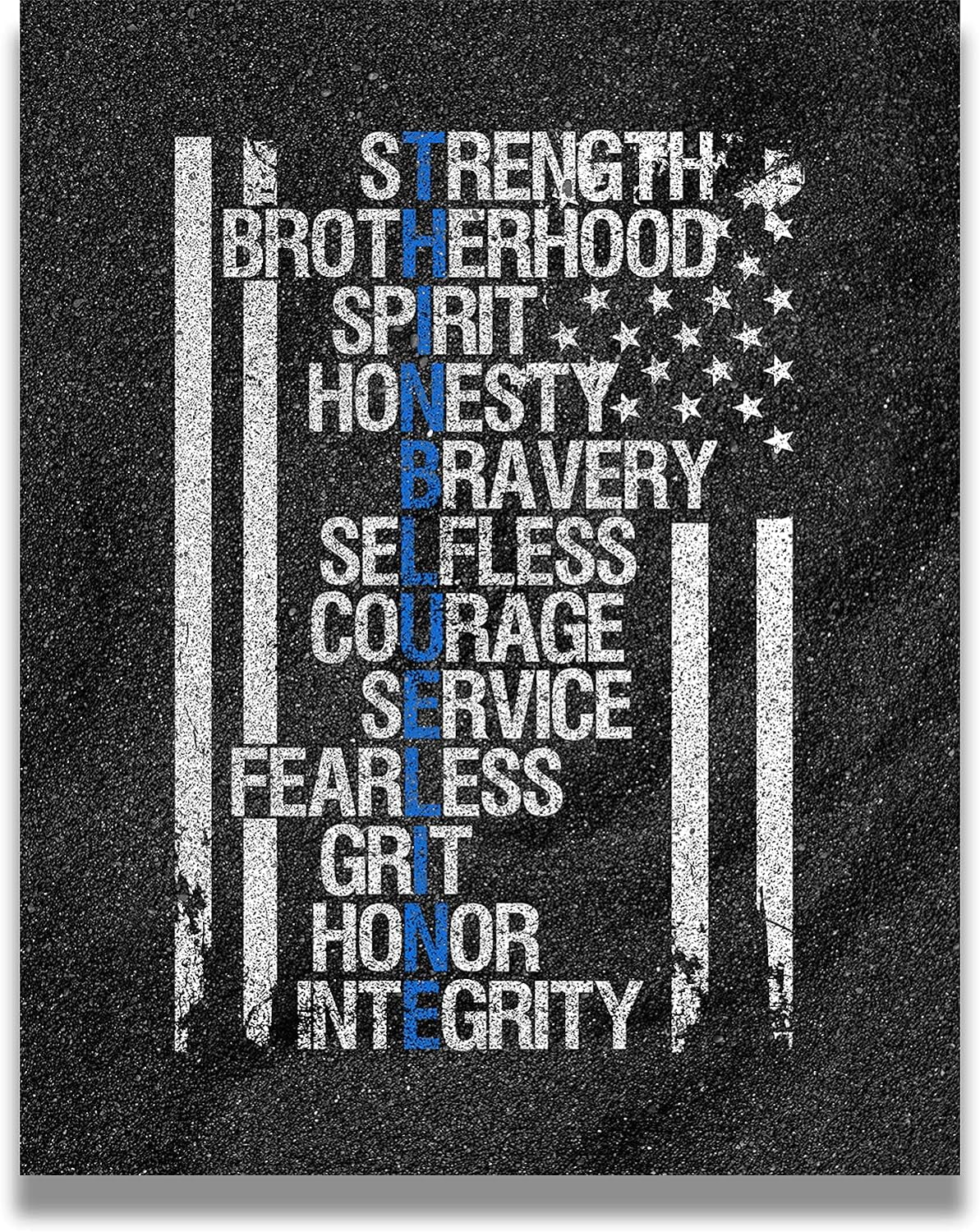 AVOI Thin Blue Line Wall Art Print-Law Enforcement Prints-Police ...