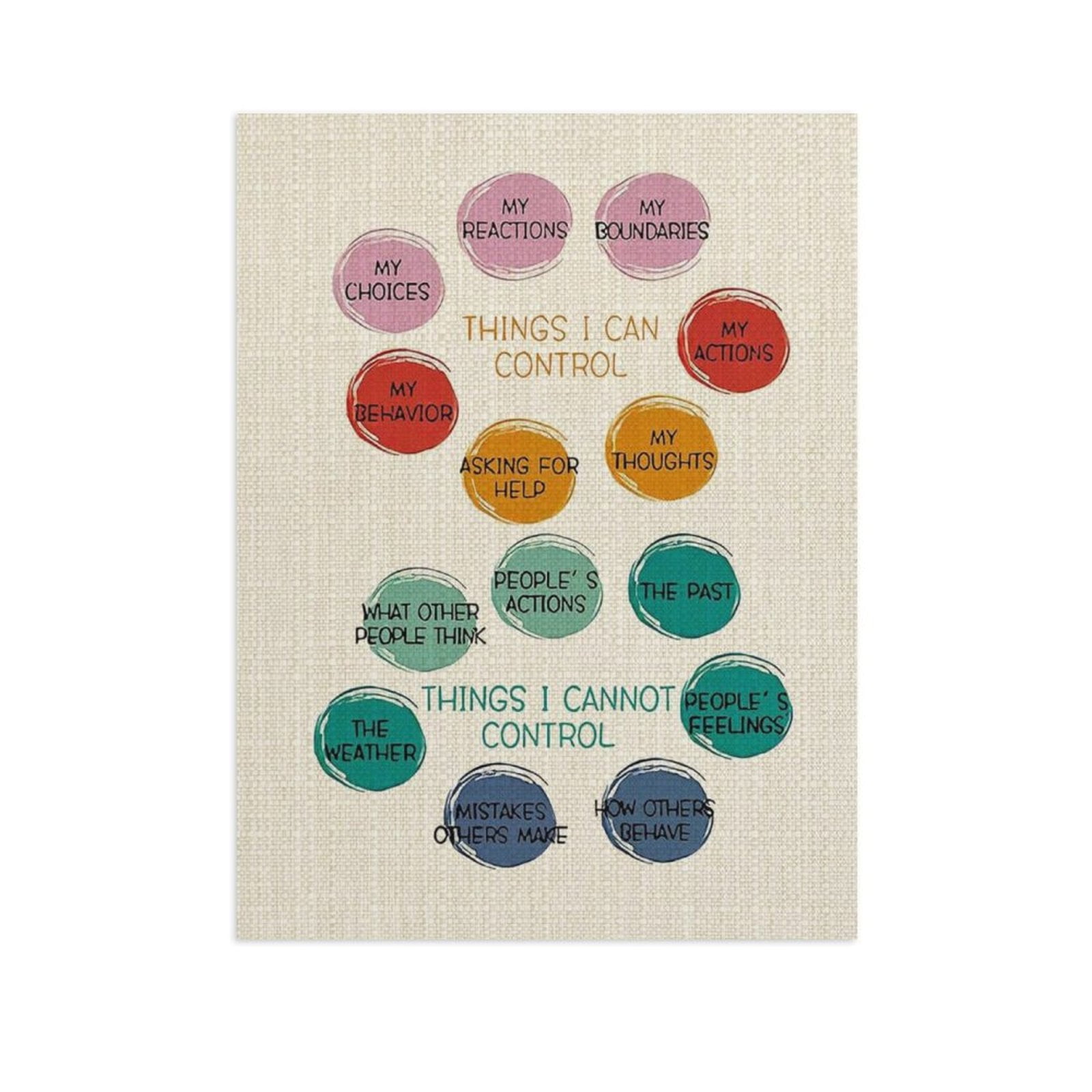 AVOI Things I Can Control Mental Health Poster, Mental Health Self ...