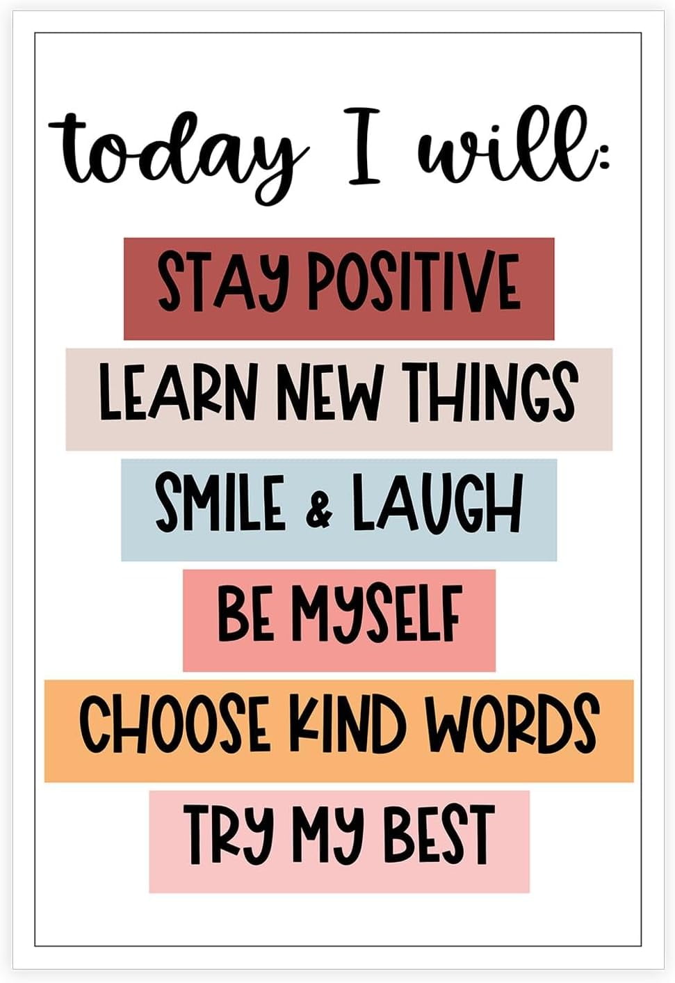 AVOI Today I Will Posters Therapy Office Positive Thought Self ...