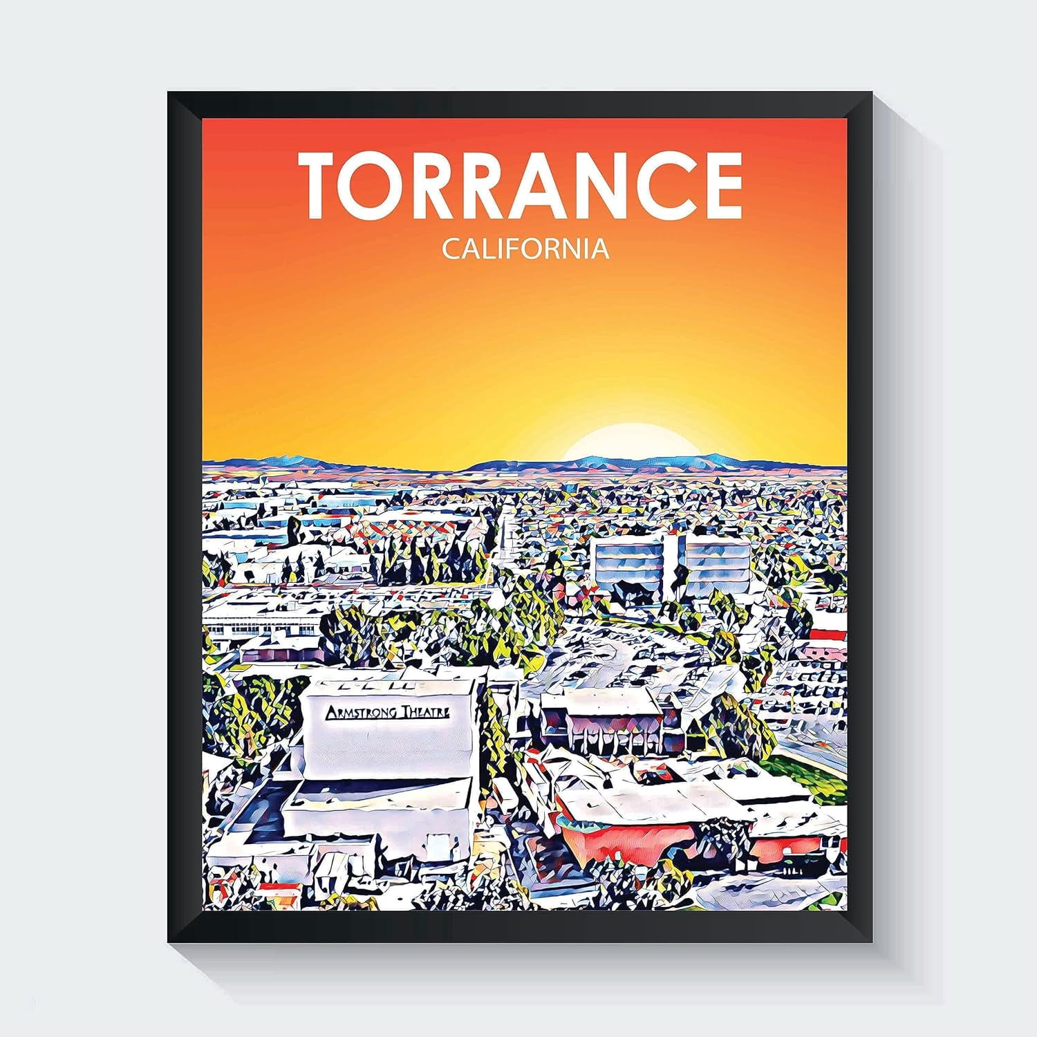 AVOI Torrance California Art Poster Print, Torrance Sunset Landscape ...