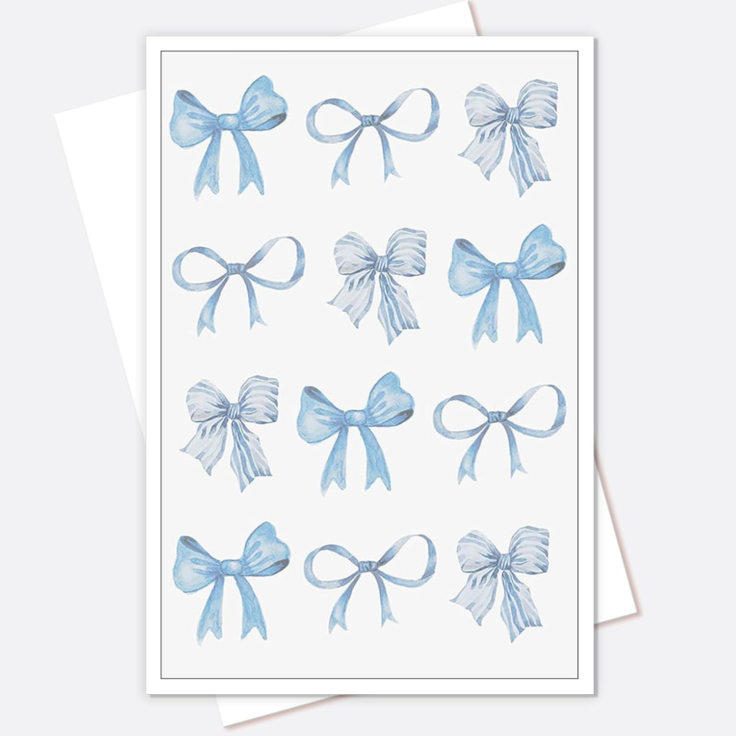 AVOI Trendy Blue Bow Canvas Wall Art Watercolor Light Blue Bow Prints ...