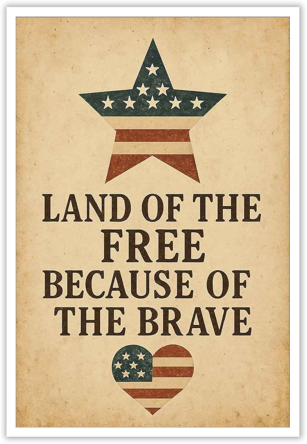 AVOI Trendy Land Of The Free Because Of The Brave Posters American Flag ...