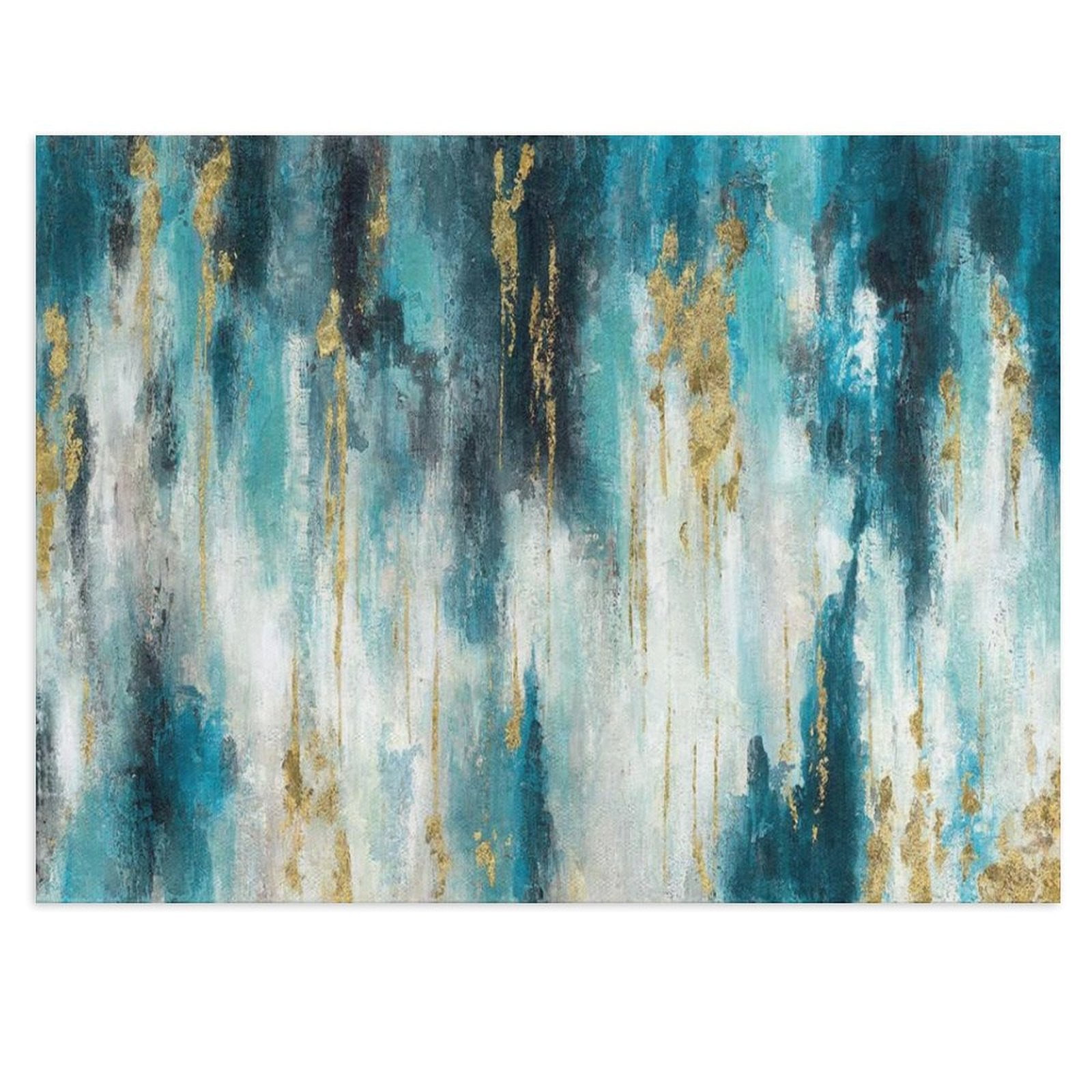 AVOI Turquoise Abstract Canvas Painting Wall Art: Hand Painted art ...