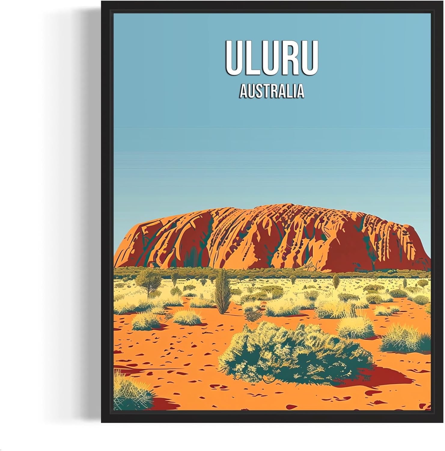 AVOI Uluru Australia Poster Art Print, City and Lanmark Vintage Retro ...