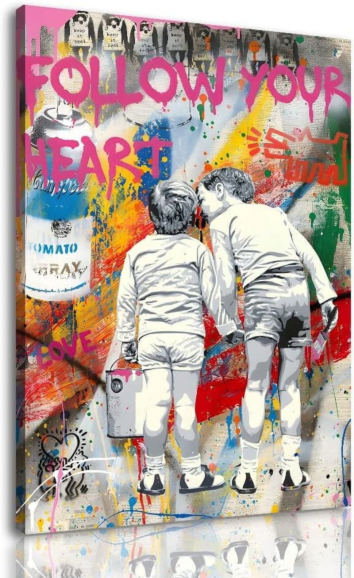 AVOI Unframed Banksy Street Graffiti Wall Art, Abstract Contemporary ...