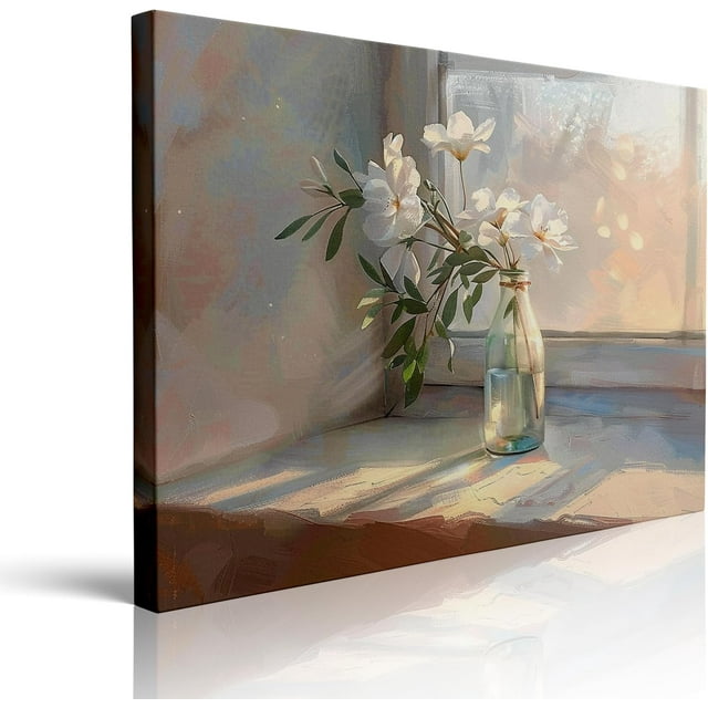 AVOI Unframed Bloom in Mason Jar Canvas Prints Wall Art Flowers in A ...