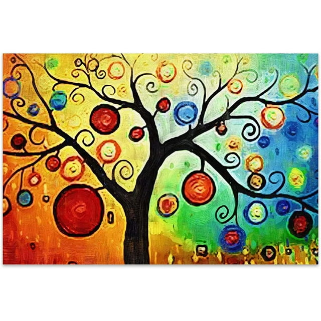 AVOI Unframed Canvas Print Wall Art,Color Tree Of Life Modern Gallery ...