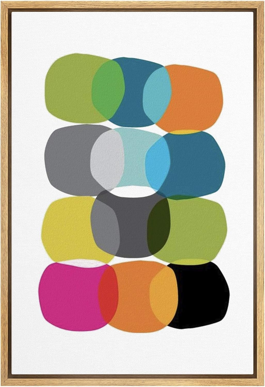 Avoi Unframed Canvas Print Wall Art Intersecting Rainbow Circle Display Geometric Shapes