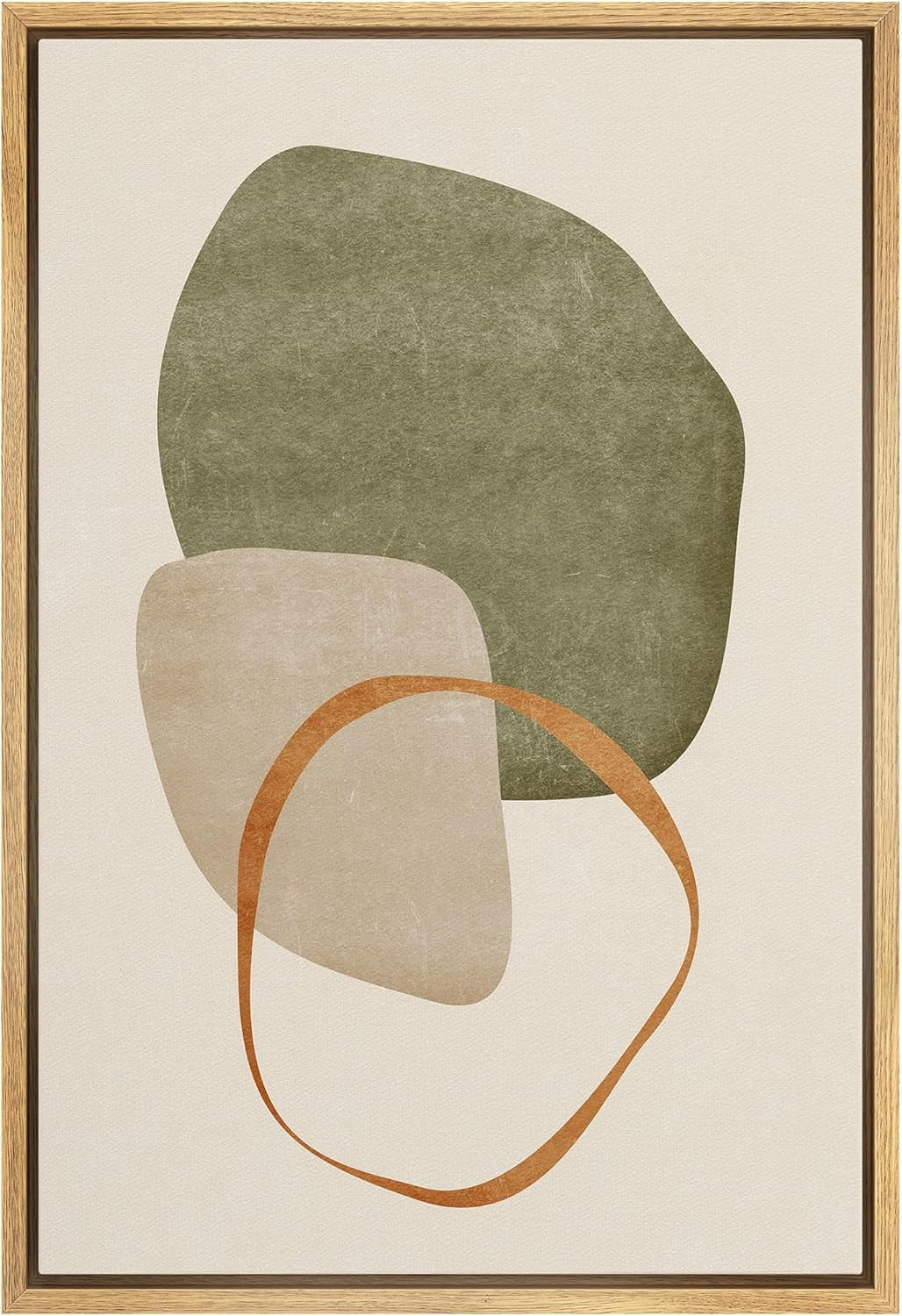 AVOI Unframed Canvas Print Wall Art Retro Gold Sage Green Gray ...