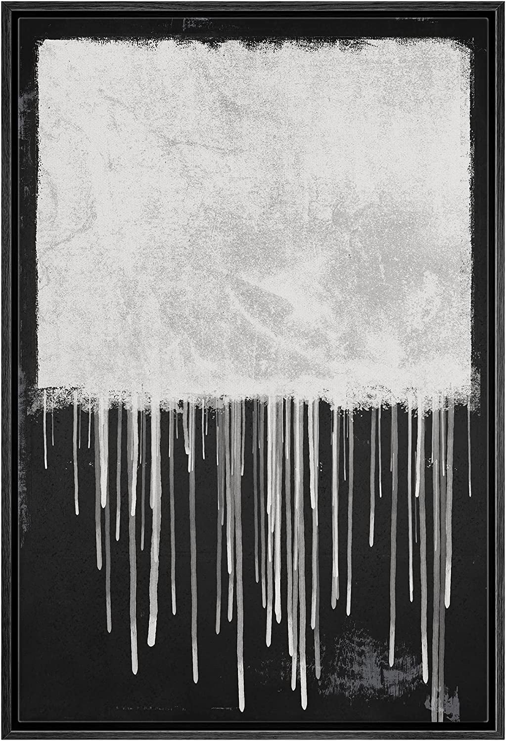 AVOI Unframed Canvas Print Wall Art White Duotone Dripping Paint ...