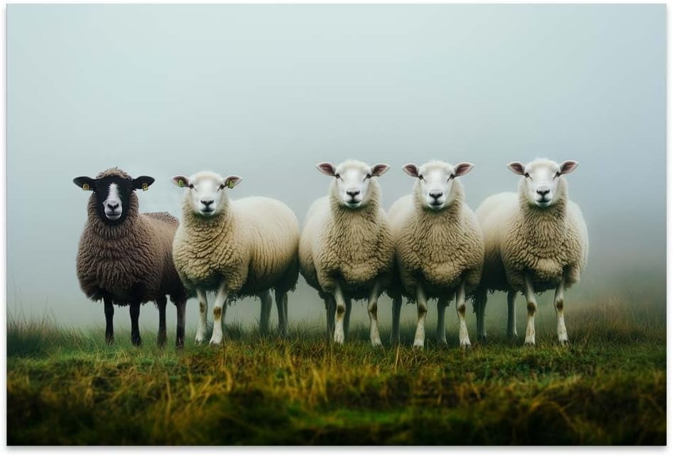 AEFER Unframed Canvas Wall Art For Bedroom Office Wall Decor, Flock of ...