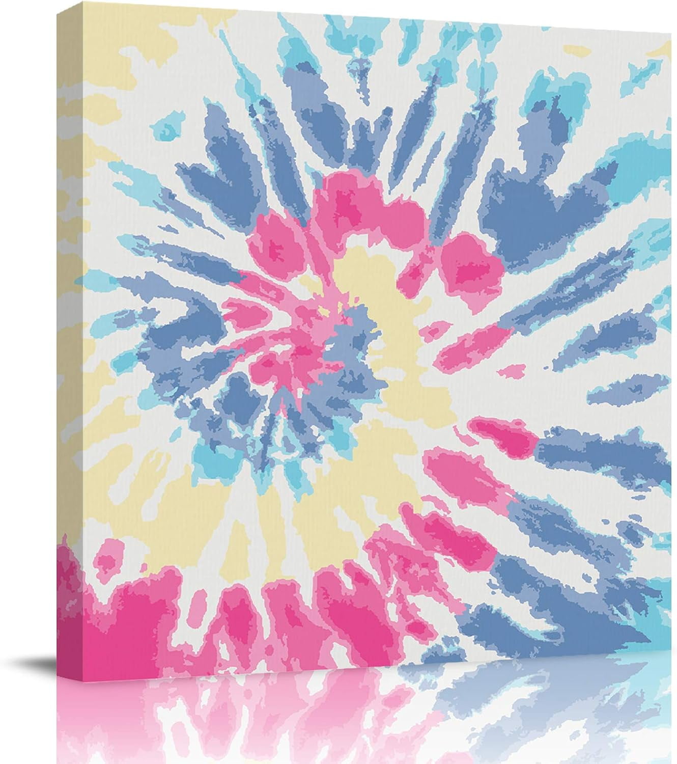 AVOI Unframed Canvas Wall Art for Living Room Tie Dye Wall Decor, Pink ...