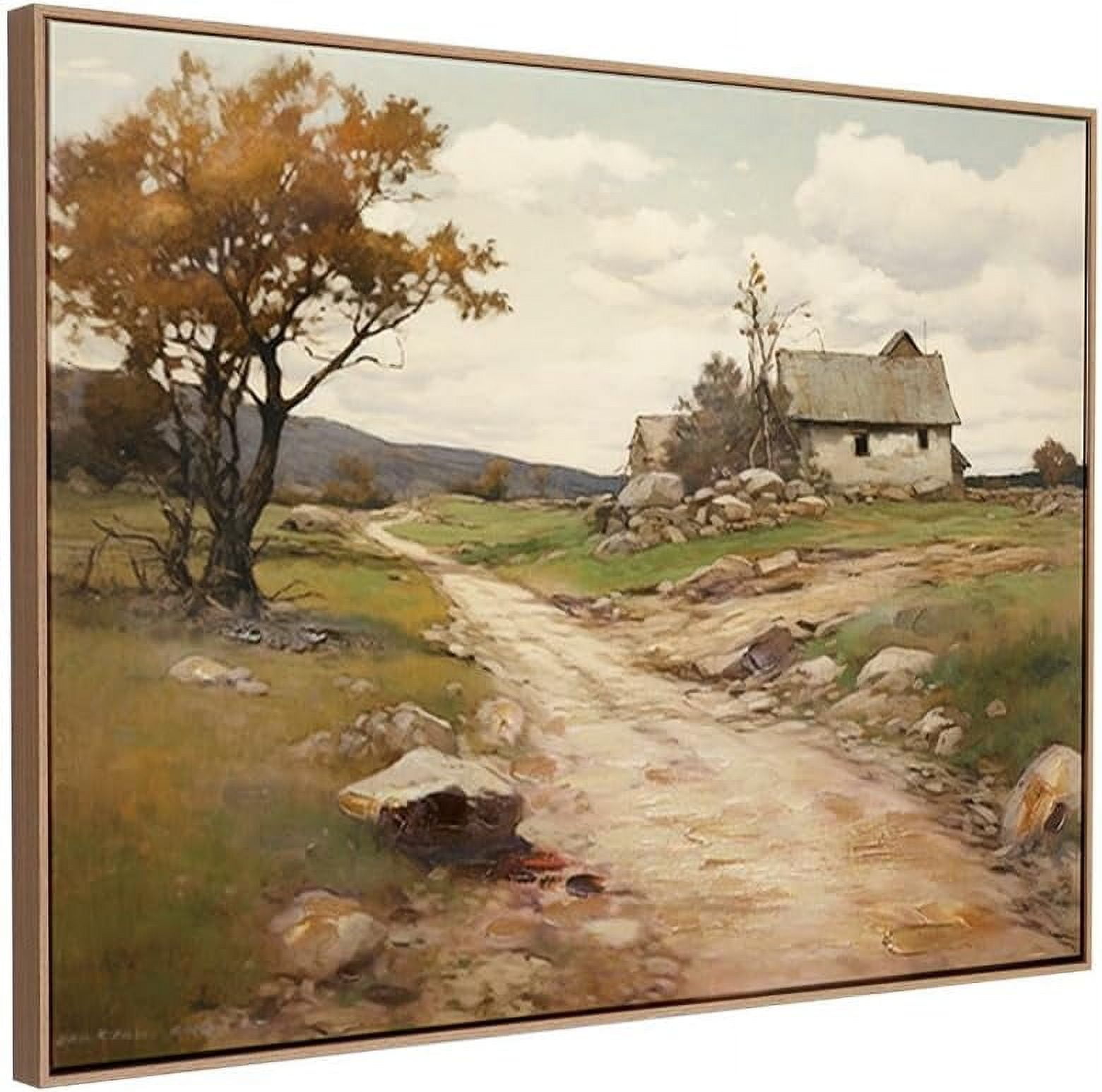 AVOI Unframed Canvas Wall Art Vintage Decor, Classical Country Road ...