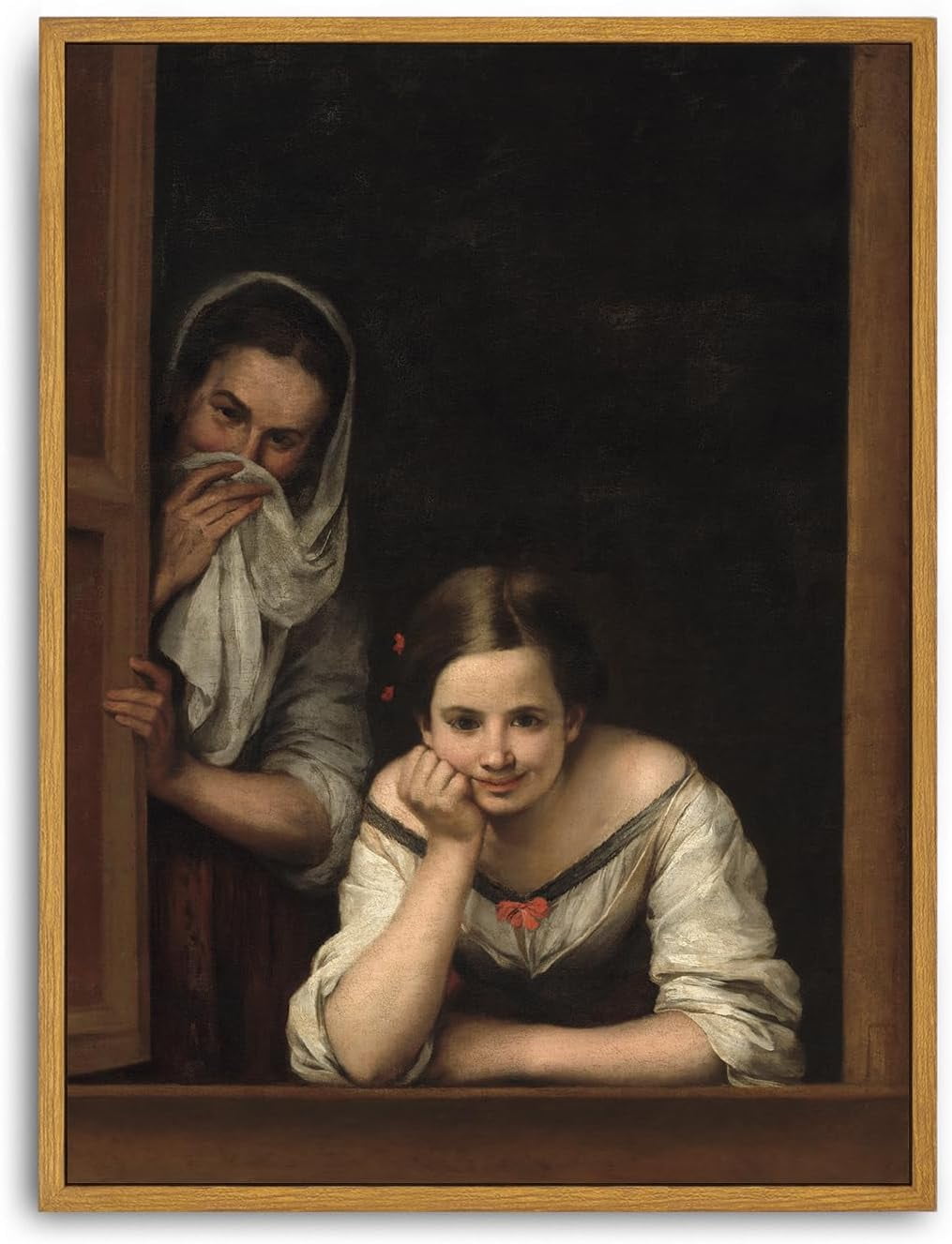 AVOI Unframed Canvas Wall Art Vintage Print Paintings Two Women at a ...