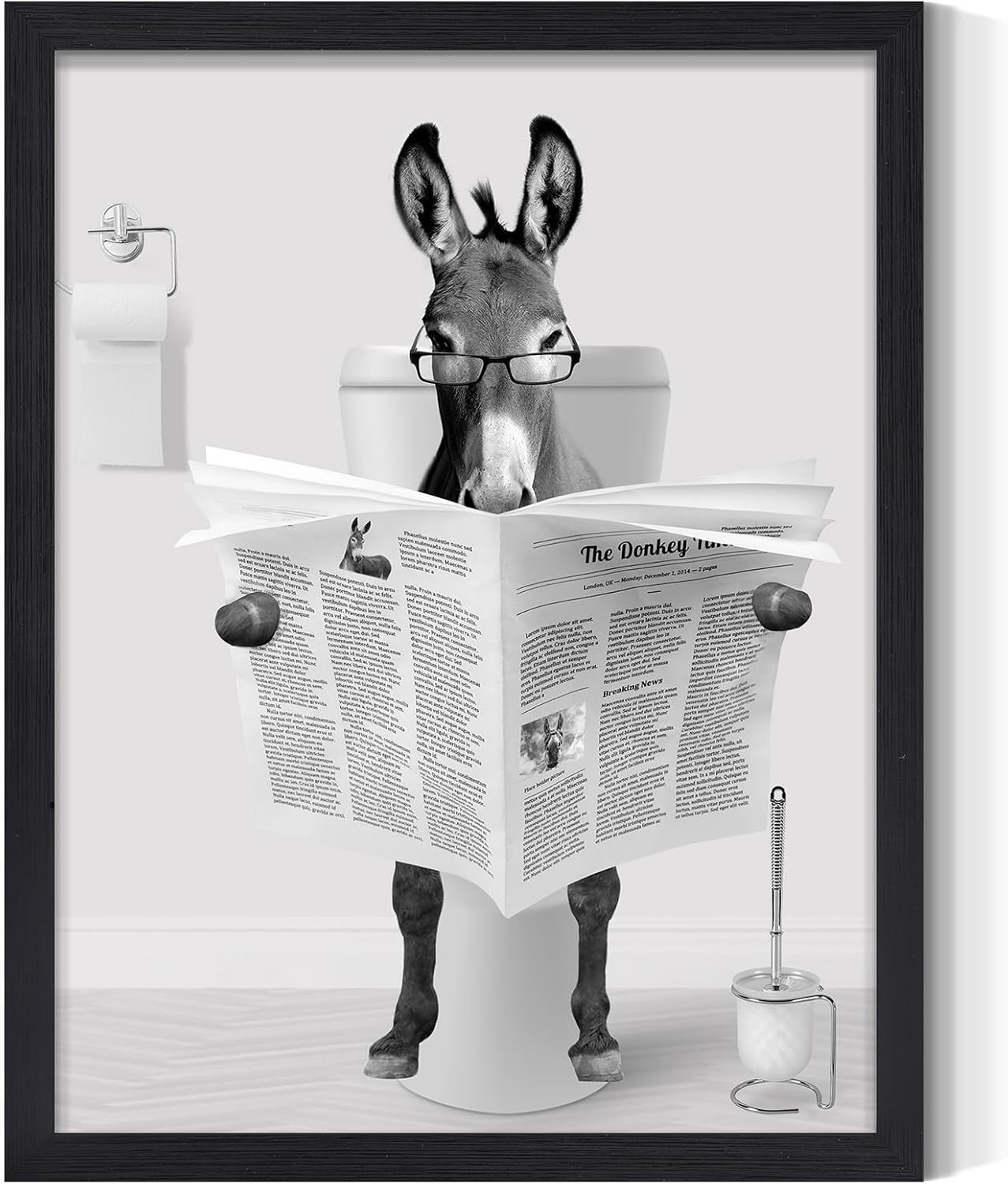 AVOI Unframed Donkeys Wall Art Black and White Animals Canvas Prints ...