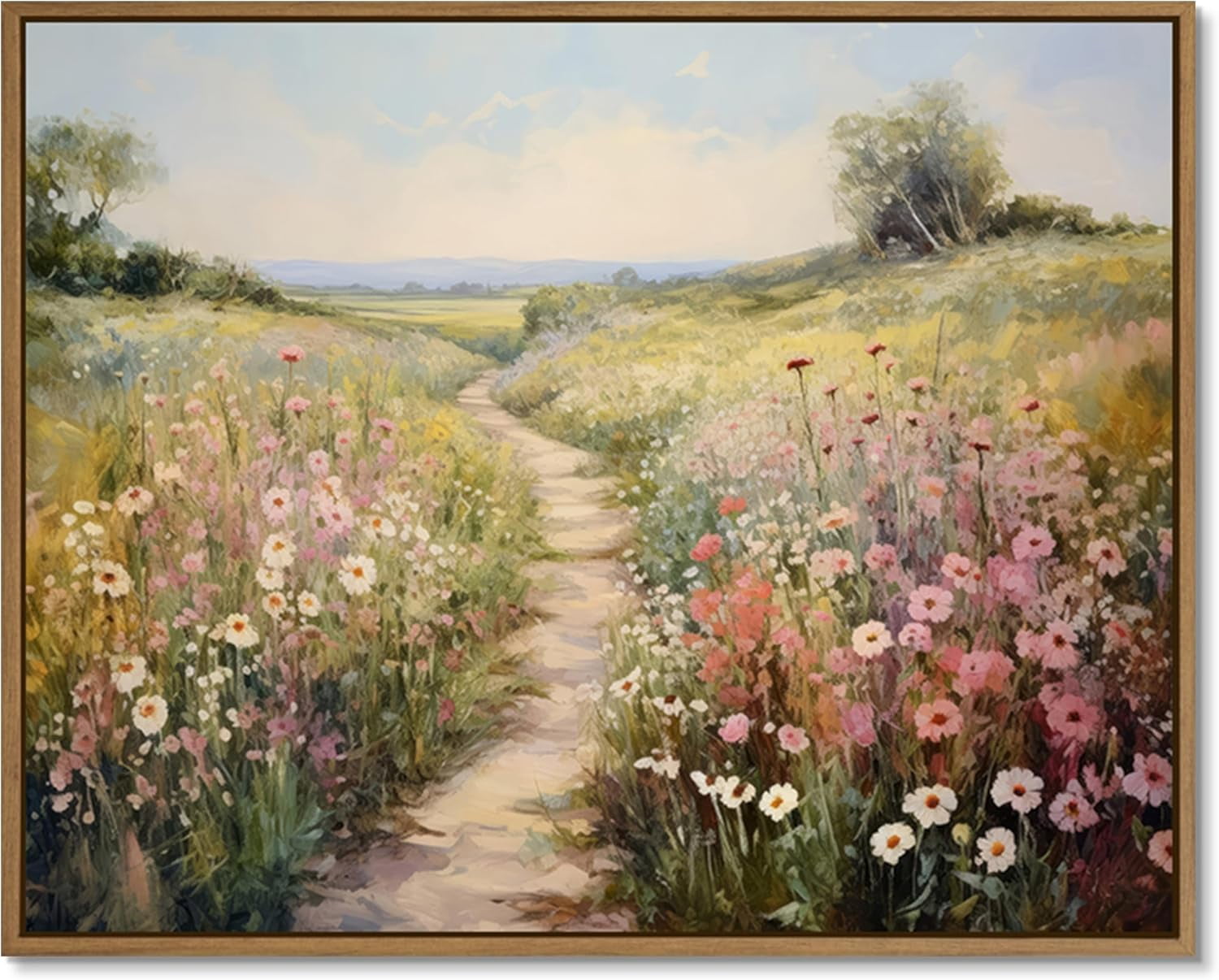 AVOI Unframed Flowers Path Art Prints Colorful Wildflower Field Wall ...