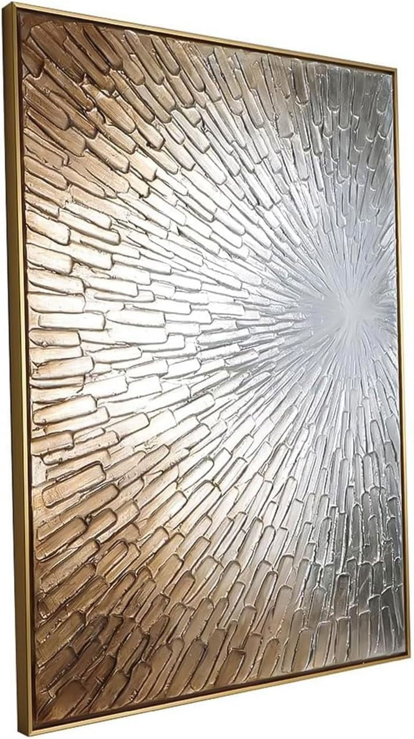 AVOI Unframed Gold Abstact Wall Art- Large Hand-Painted Texture Halo ...