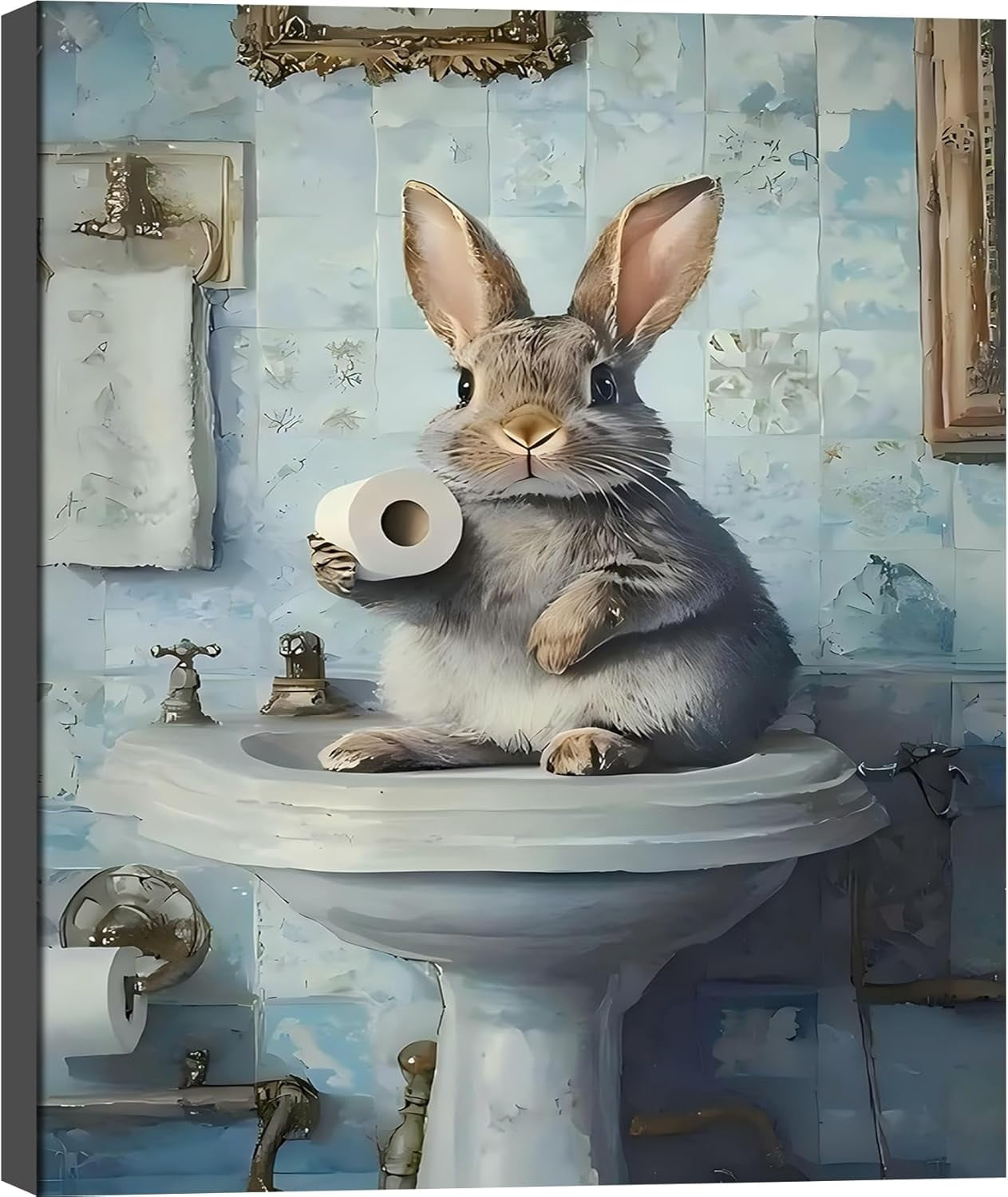 AVOI Unframed Rabbit Decor Collection Vintage Bunny Pictures Wall Art ...