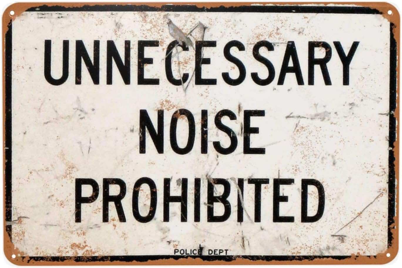 AVOI Unnecessary Noise Prohibited Vintage Metal Sign, Poster Tin Signs ...
