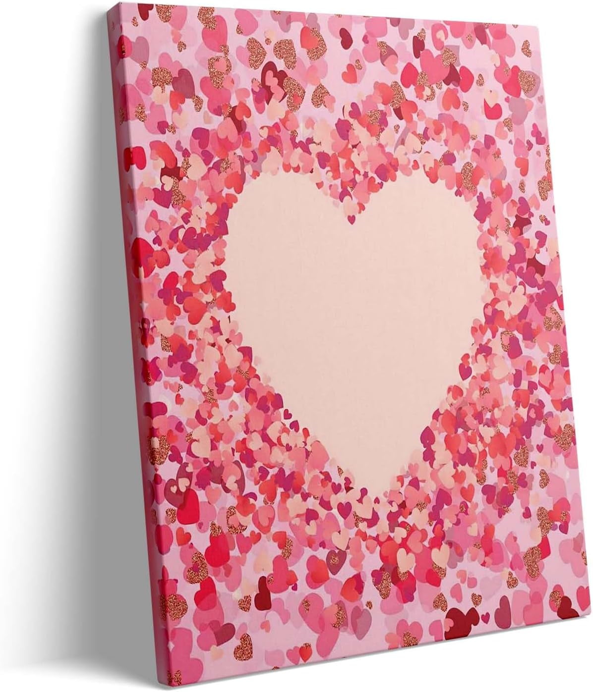 AVOI Valentine's Day Canvas Wall Art, Romantic Heart-Shaped Pink and ...