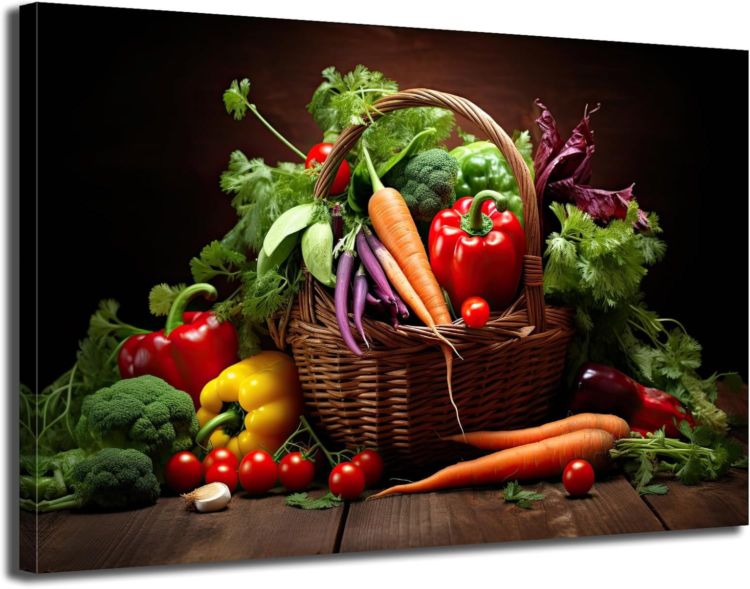 AVOI Vegetables Canvas Wall Art Colorful Kitchen Pictures Poster Print ...