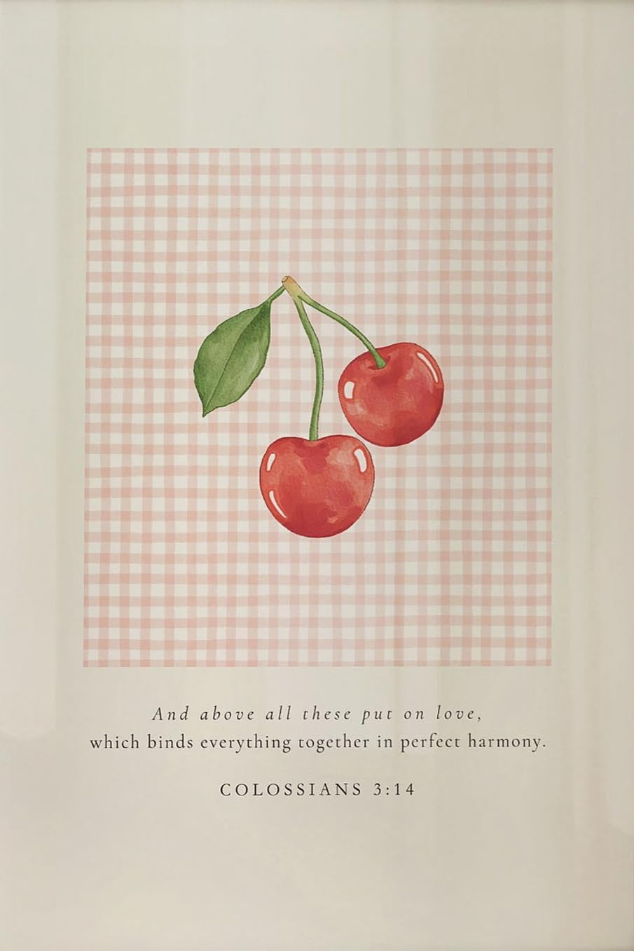 AVOI Vintage Christian Wall Art-Pink Cherries Bible Verse Posters For ...
