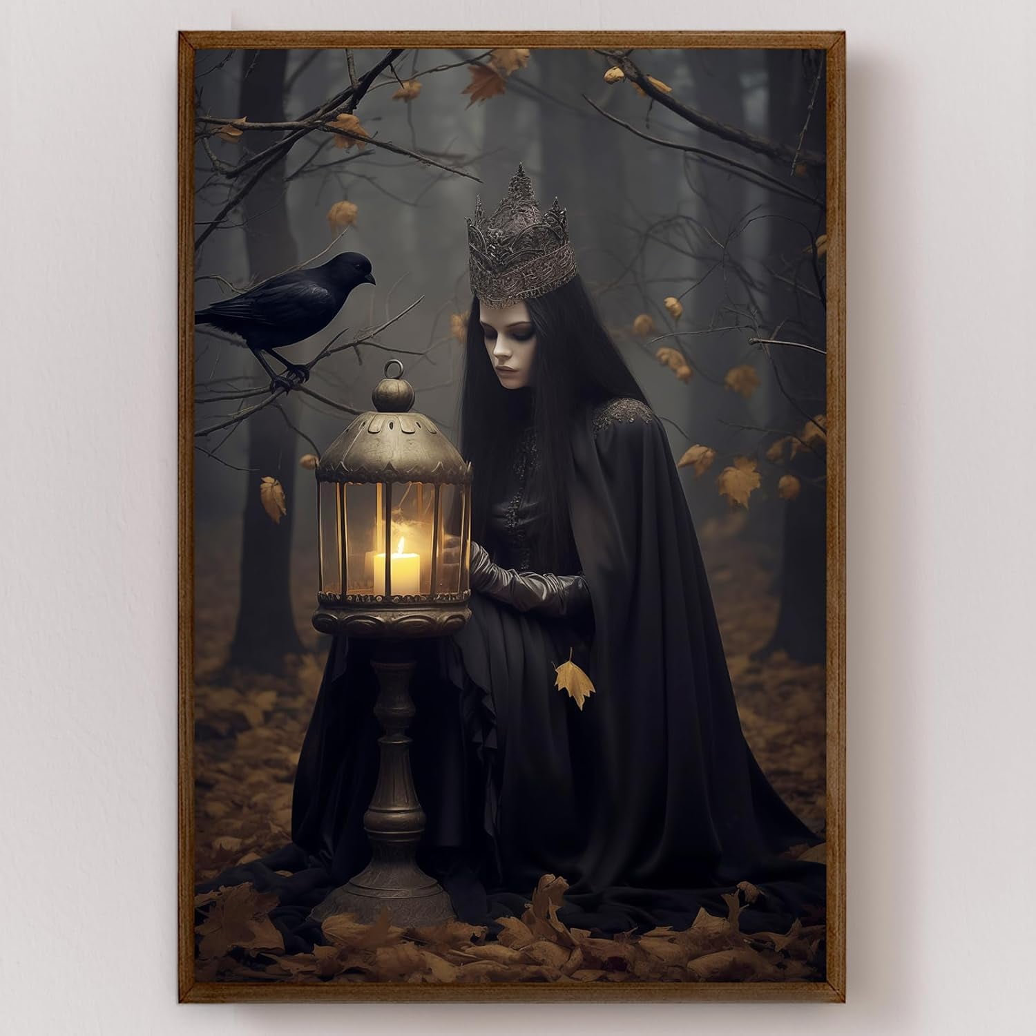 AVOI Vintage Crow Canvas Dark Gothic Wall Art Black Crow Pictures Dark ...