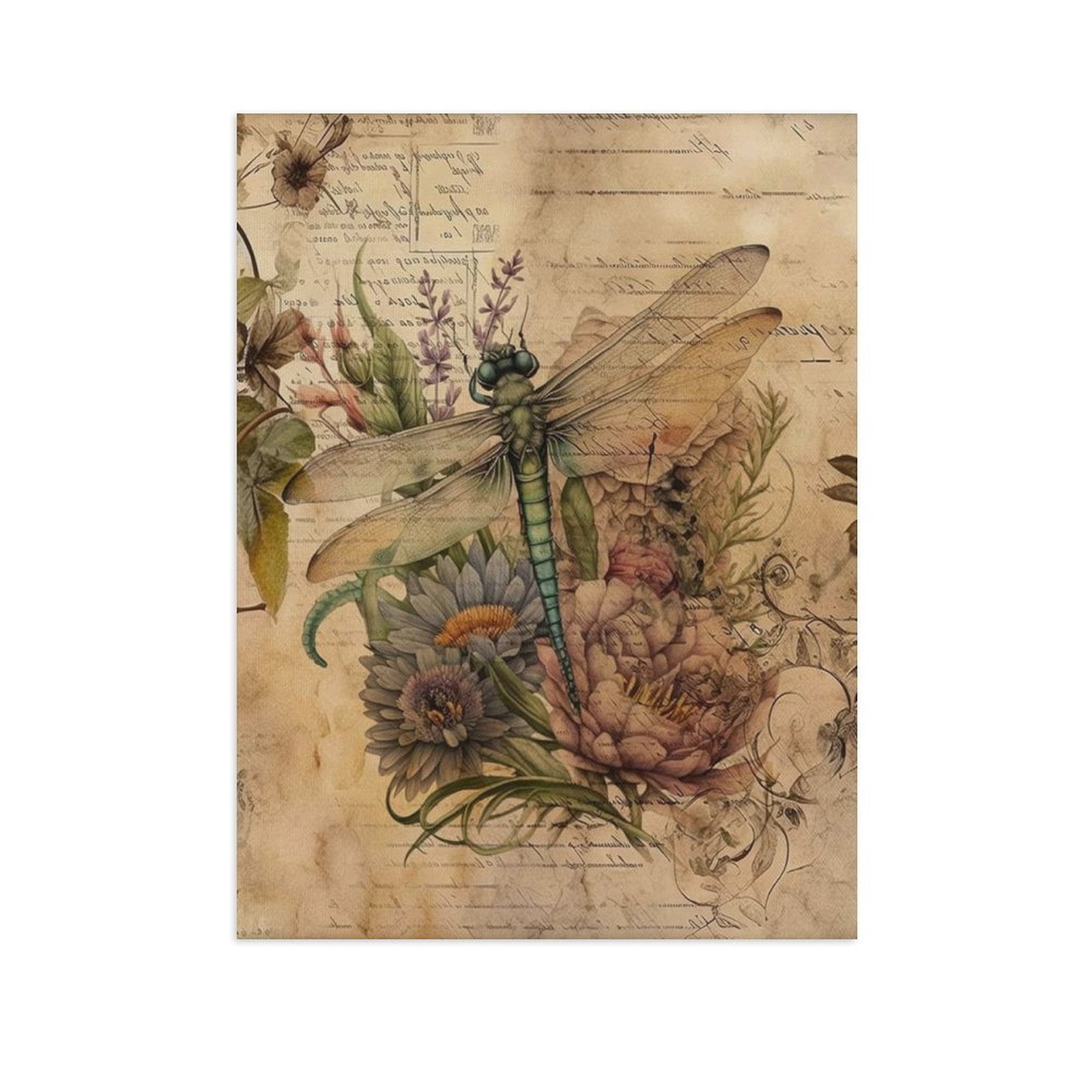 AVOI Vintage Dragonfly Decor Poster, Dragonfly Wall Decor, Cottage Core ...